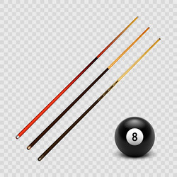 Realistic billiard snooker pool ball cue Vector Image