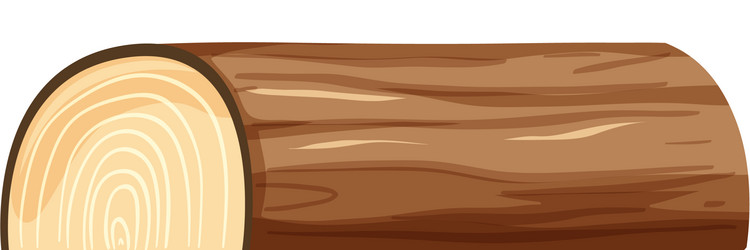 Wooden logs set on white background Royalty Free Vector
