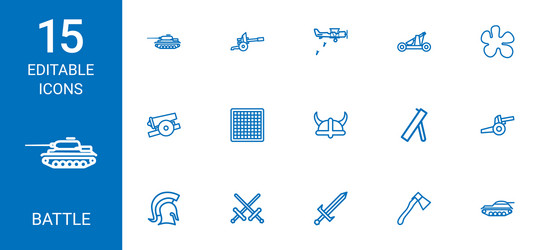 15 battle icons Royalty Free Vector Image - VectorStock