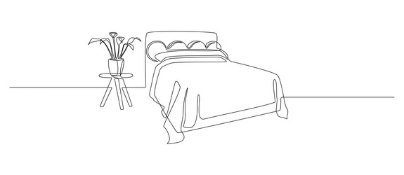 One Line Drawing Bed Vector Images (over 240)