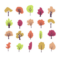 Trees set Royalty Free Vector Image - VectorStock