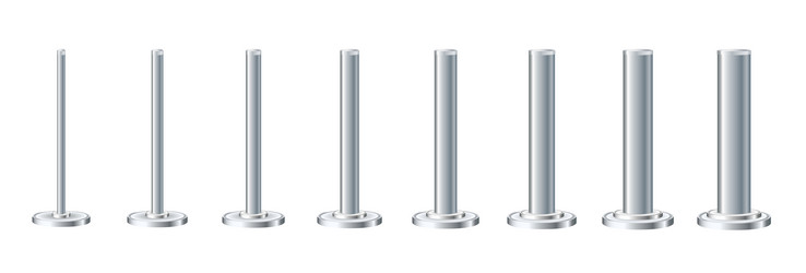 Metal poles with different diameters Royalty Free Vector