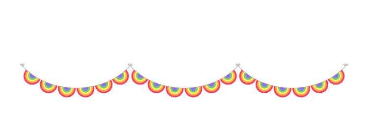 Rainbow scalloped garland bunting divider simple Vector Image