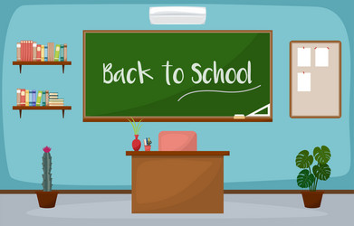 School classroom interior room blackboard Vector Image