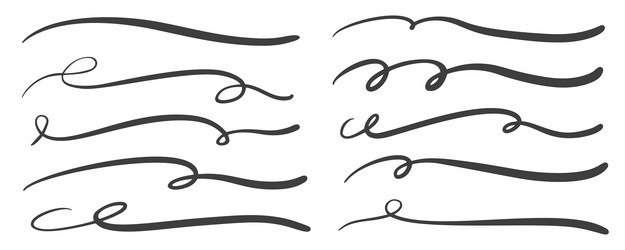 Swashes swoops and swishes calligraphy signs Vector Image