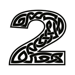 Celtic Numerals with Knotwork Royalty Free Vector Image