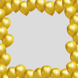 Festive frame with gold balloons on transparent Vector Image
