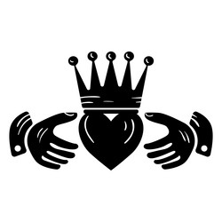 Irish claddagh front view Royalty Free Vector Image