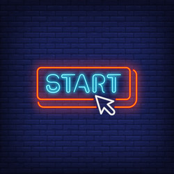 Start neon sign Royalty Free Vector Image - VectorStock