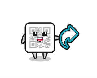 Cute qr code with social media thumbs up symbol Vector Image