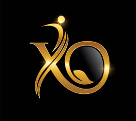 Golden monogram logo letter xo Royalty Free Vector Image