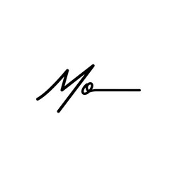 Letter mo signature logo template Royalty Free Vector Image