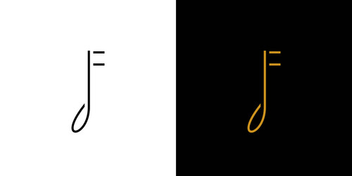 Simple and modern f logo design Royalty Free Vector Image