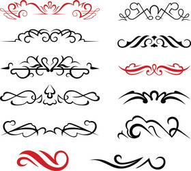 Border calligraphic elements set Royalty Free Vector Image