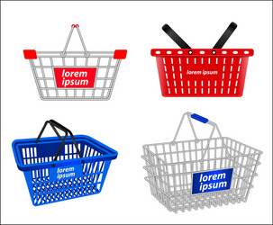 Set various isolated shopping trolley Royalty Free Vector