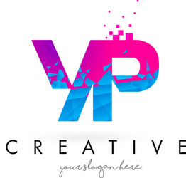 Yp y p colorful letter origami triangles design Vector Image