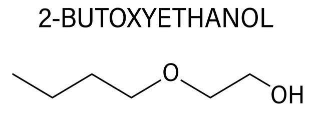 2-butoxyethanol molecule skeletal formula Vector Image