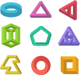 Impossible shapes optical objects Royalty Free Vector Image