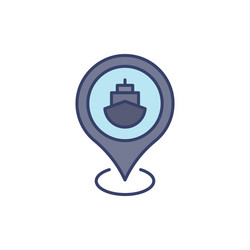 Port location pin icon symbol map isolated Vector Image
