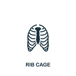 Rib cage icon monochrome simple sign from anatomy Vector Image