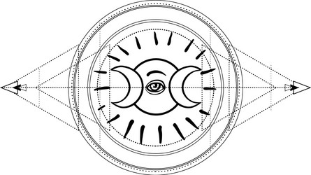 Triple moon pagan wicca moon goddess symbol three Vector Image