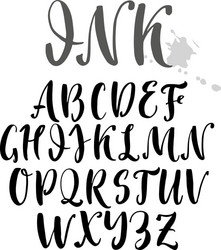 Alphabet abc hand lettering Royalty Free Vector Image