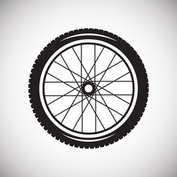 Wheel icon on white background for graphic and web