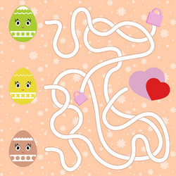 Color labyrinth egg kids worksheets activity page Vector Image