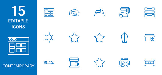 Contemporary icons Royalty Free Vector Image - VectorStock