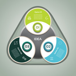 Cyclic diagram with three steps and icons eps 10 Vector Image