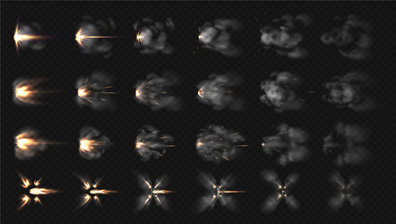 Gun flash realistic muzzle and shotgun fire Vector Image