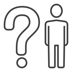 Man with question mark concept outline seamless Vector Image