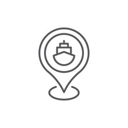 Port location pin icon symbol map isolated Vector Image