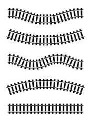 Railway train track route rail pattern Royalty Free Vector