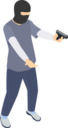 Modern gangster isometric composition Royalty Free Vector