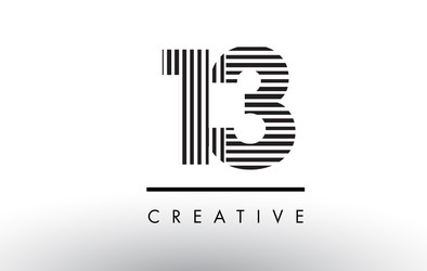 Creative number 13 1 3 logo with leading lines Vector Image