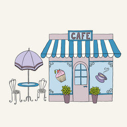Cartoon of street cafe Royalty Free Vector Image