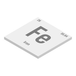 Iron fe periodic table element Royalty Free Vector Image