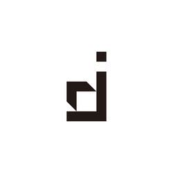 Letter jd dj j d square rectangle geometric Vector Image