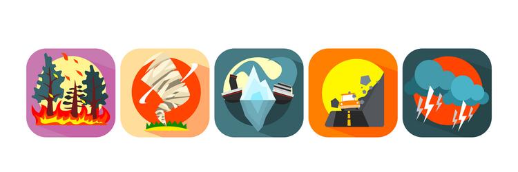 Natural disaster and hazard or catastrophe scene Vector Image