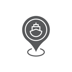 Port location pin icon symbol map isolated Vector Image