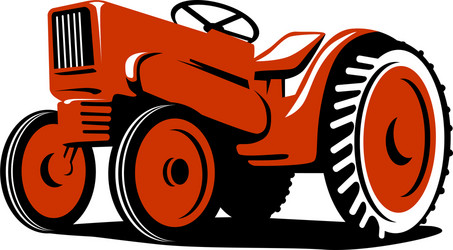Red tractor Royalty Free Vector Image - VectorStock