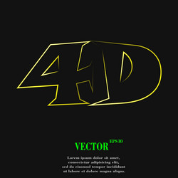 4d icon symbol flat modern web design with long Vector Image