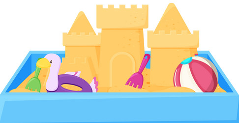Children sand pit on white background Royalty Free Vector