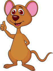 Cute mouse cartoon waving hand Royalty Free Vector Image