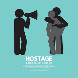 Robbery hostage and policeman graphic symbol Vector Image