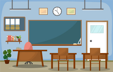 School classroom interior room blackboard Vector Image