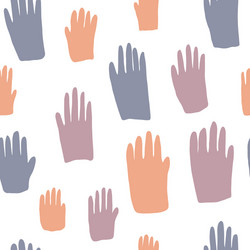 Raised up hands seamless background education Vector Image
