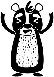 Cute and glad bear wild animal Royalty Free Vector Image