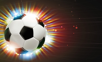 Soccer ball and fireworks Royalty Free Vector Image